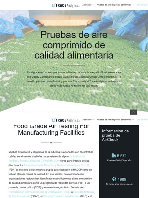 Trace Analytics Aircheck Lab Pruebas De Aire Comprimido De Calidad