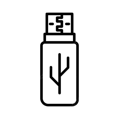 Flash Drive Usb Line Icon Vector Usb Flash Drive Png And Vector With