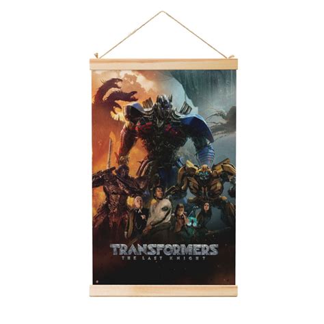 Transformers Posters For Room Wall Art Wooden Shaft Hanging Banner