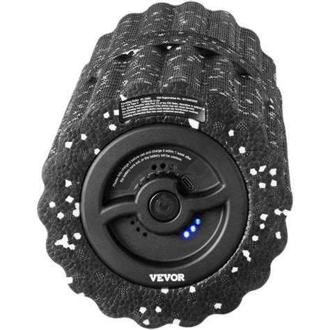 Vevor Vibrating Foam Roller 4 Speed Electric Massage Roller 16 Rechargeable Muscle Roller