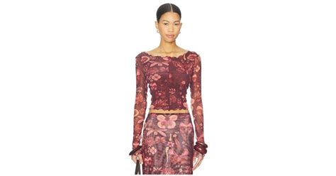 Agua Bendita Liana Crop Top In Red Lyst