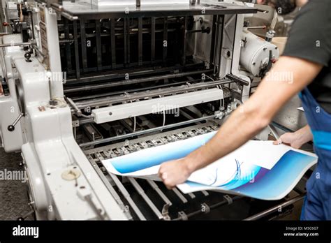 Checking Printing Quality At The Printing Plant Stock Photo Alamy