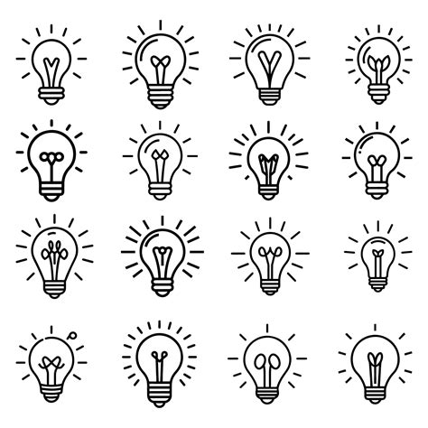 Premium Vector Set Of Light Bulb Line Icon Vector Isolated On White