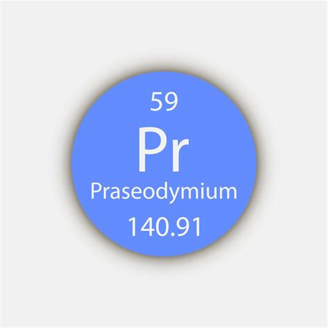 Praseodymium Symbol Chemical Element Of The Periodic Table Vector