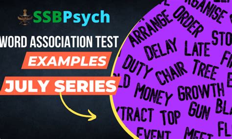 Word Association Test Words July Series Ssbpsych