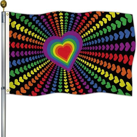 Gay Pride Flags 3ply Polyester Heavy Duty Double Sided Lgbtq Rainbow Flag