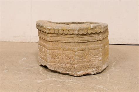 18th C Spanish Hand Carved Stone Well Head Cover Great For A Garden