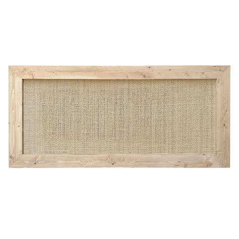 Tête De Lit En Raphia Et Bois Massif Aux Tons Clairs 140x74cm Leroy Merlin