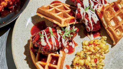 Spicy Asian Glazed Fried Chicken And Waffles With Maple Mayonnaise Recipe