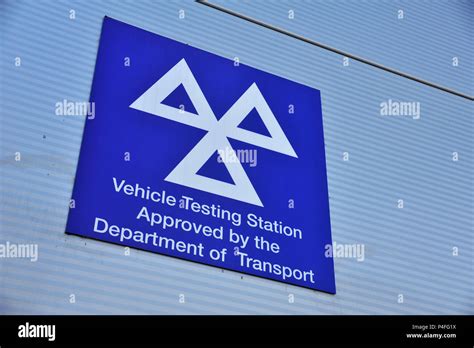 Mot Testing Symbol Or Vehicle Testing Station Logo On Garage Mot