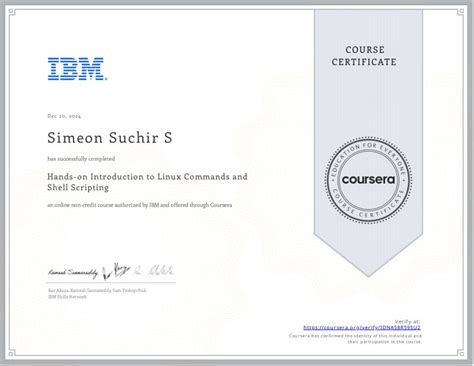 Linux Shellscripting Coursera Ibm Techskills Learning Simeon Suchir S