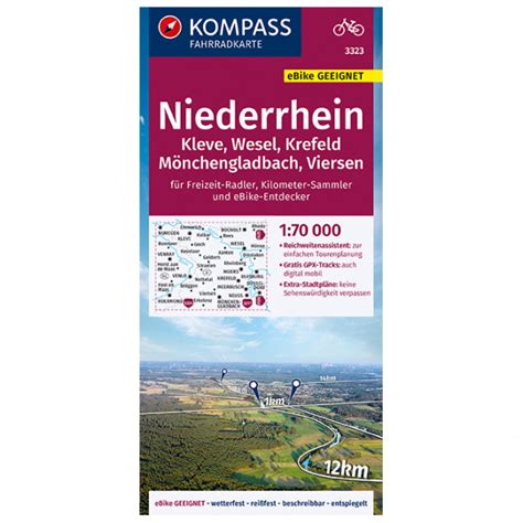 Kompass Niederrhein Kleve Wesel Krefeld Cycling Map Buy Online
