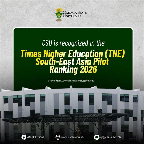 Csu Joins Times Higher Education Pilot South East Asia Ranking Caraga