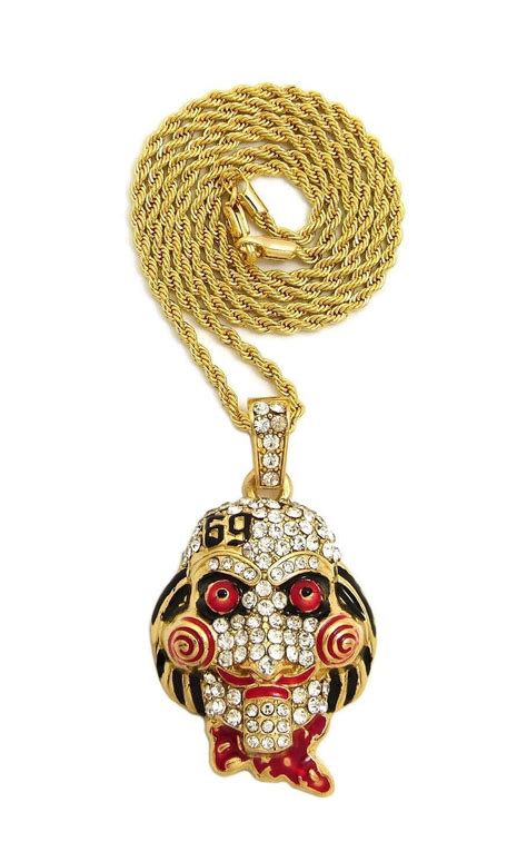 Iced 6ix9ine Jigsaw Necklace And Hip Hop Gold Plated Metal Bust Down