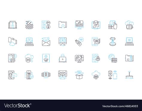 Web 20 Linear Icons Set Social Collaborative Vector Image