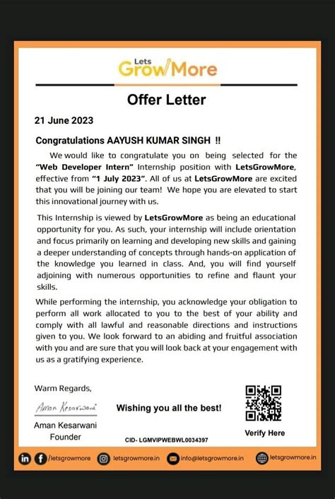 Aayush Kumar Singh On Linkedin Internship Newopportunity Careergrowth