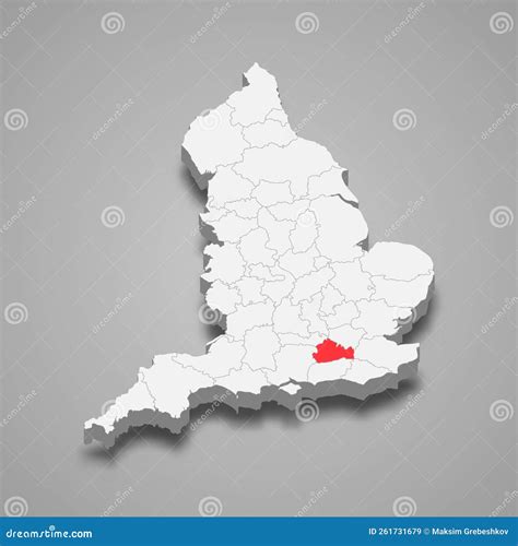 Map Of Surrey County In England On White Background Single County Map Highlighted By Black