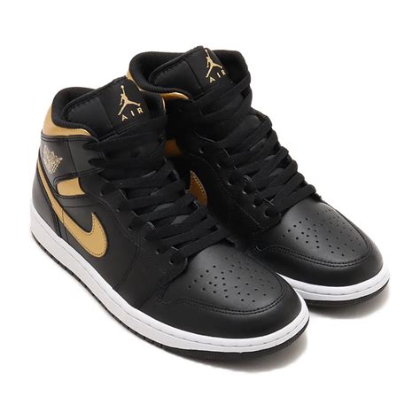 Jordan Brand Air Jordan 1 Mid Blackmetallic Gold White （ジョーダン ブランド エア