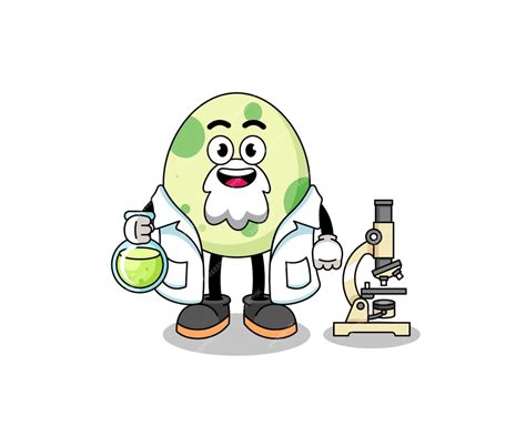 Mascot Of Spotted Egg As A Scientist Premium Vector
