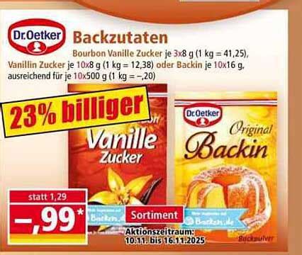 Dr Oetker Backzutaten Bourbon Vanille Zucker And Vanillin Zucker Angebot Bei Norma