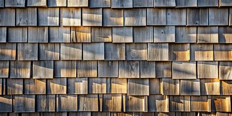 Detailed Closeup Of Weathered Gray Cedar Shingle Wall Rustic Texture
