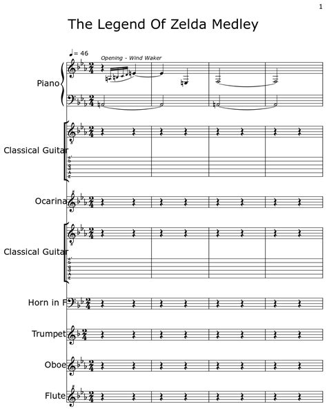 The Legend Of Zelda Medley Sheet Music For Piano Classical Guitar