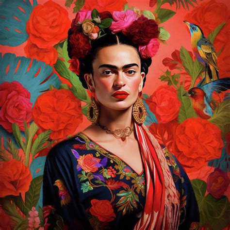 Frida And Flowers Digital Art By Peggy Collins Fine Art America