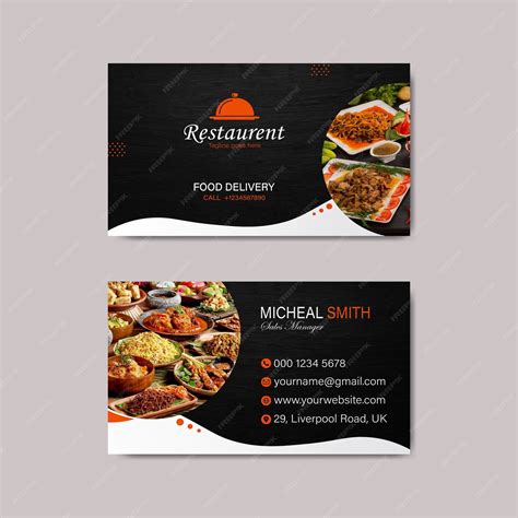 Premium Vector Delicious Food Restaurant Business Card Design