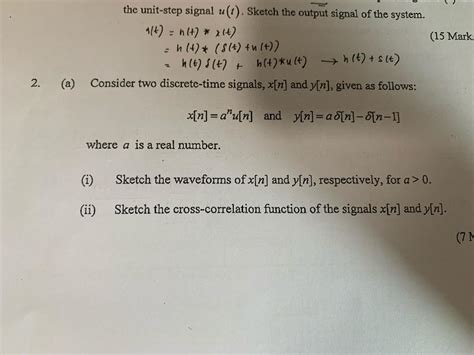 solved the unit step signal u t sketch the output signal
