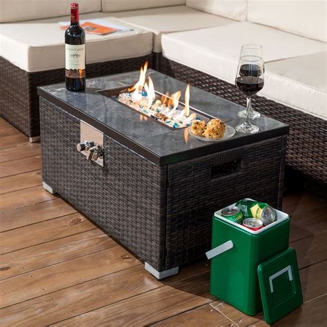 Outdoor Fire Pit Table With Tile Tabletop Bed Bath And Beyond 36528058