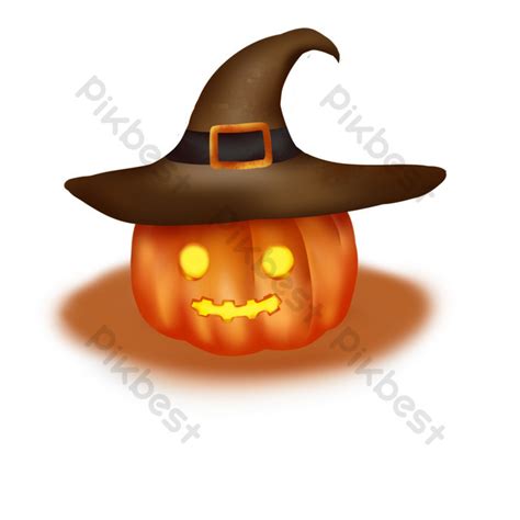 Funny Pumpkin Lantern With A Halloween Hat Png Images Psd Free Download Pikbest