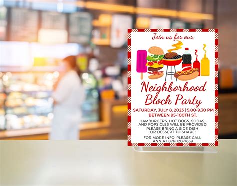 Editable And Printable Neighborhood Block Party Flyer Invitation