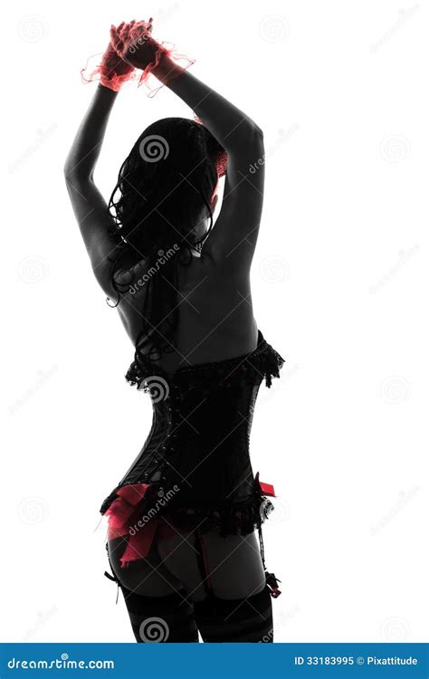 Rear View Woman Stripper Showgirl Silhouette Stock Image Image Of
