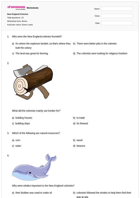 50 New England Colonies Worksheets For Year 4 On Wayground Free