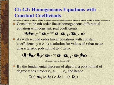Ppt Linear Homogeneous Equations With Constant Coefficients