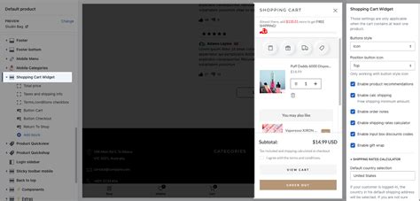 Shopping Cart Widget