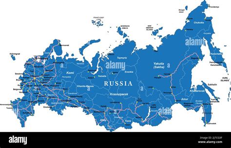 Large Detailed Administrative Map Of Russia With Major