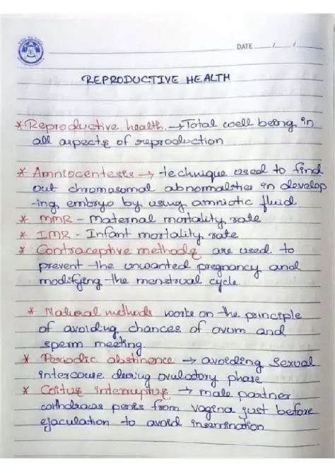 Reproductive Health Notes For Biology Edubirdie