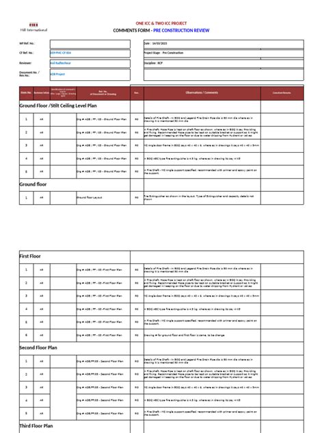 Cf 004 Adb Rcp Drawing Comment Sheet Pdf