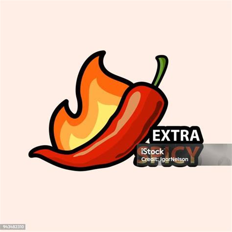 Ekstra Pedas Lada Lambang Ilustrasi Vektor Ilustrasi Stok Unduh Gambar Sekarang Cabai Logo