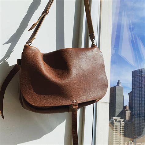 Bison Leather Hobo Crossbody Bag Slouchy Satchel Handmade In Nyc