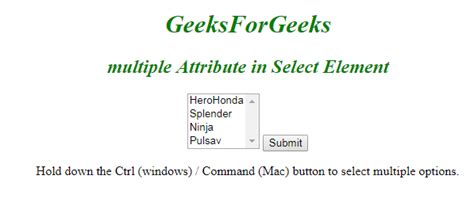 Html Multiple Attribute Geeksforgeeks