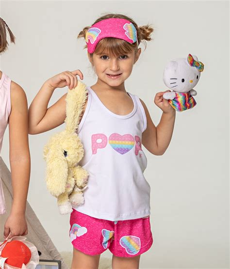 Pijama Infantil Pop Plus Size Ss En LencerÍa Moda