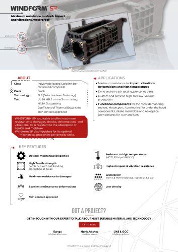 Windform P1 Crp Technology Pdf Catalogs Technical Documentation