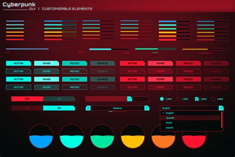 Cyberpunk Gui Ui Kit Over 1300 Png Editable Sources