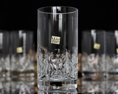 6x Crystal Aperitif Glasses Cut Pattern Eisch Etsy