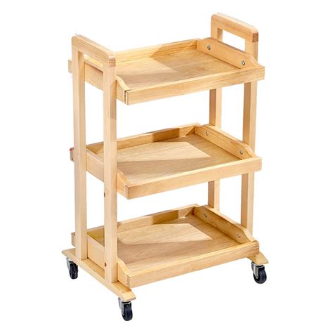 Wood Utility Cart With Wheels Esschert Design Wood Storage On Wheels