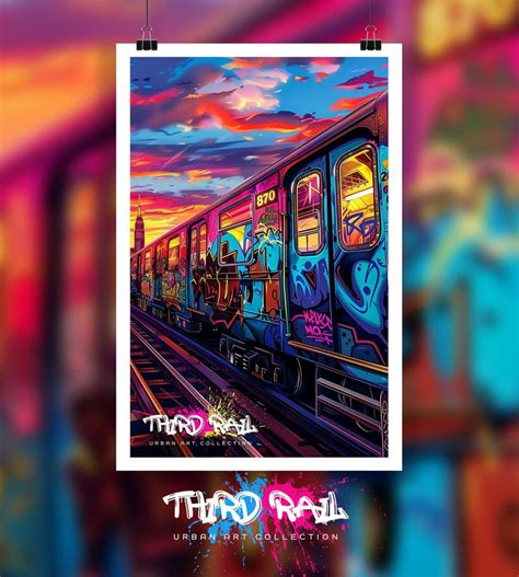 Nyc Subway Train Graffiti Art Poster Street Art Graffiti Artwork