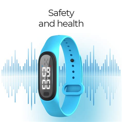 Q2 야외 초음파 전자 모기 구충제 팔찌 3 기어 모드 및 시간 표시 지원 흰색