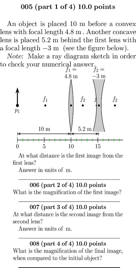 Solved An Object Is Placed M Before A Convex Lens With Chegg
